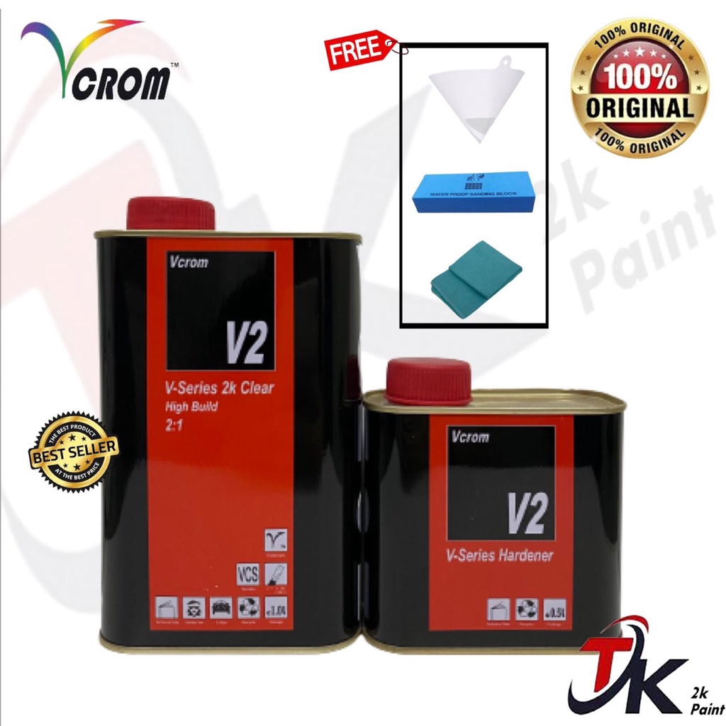 VCROM V2 V-SERIES 2K CLEAR HIGH BUILD 2:1 CLEAR & HARDENER **READY ...