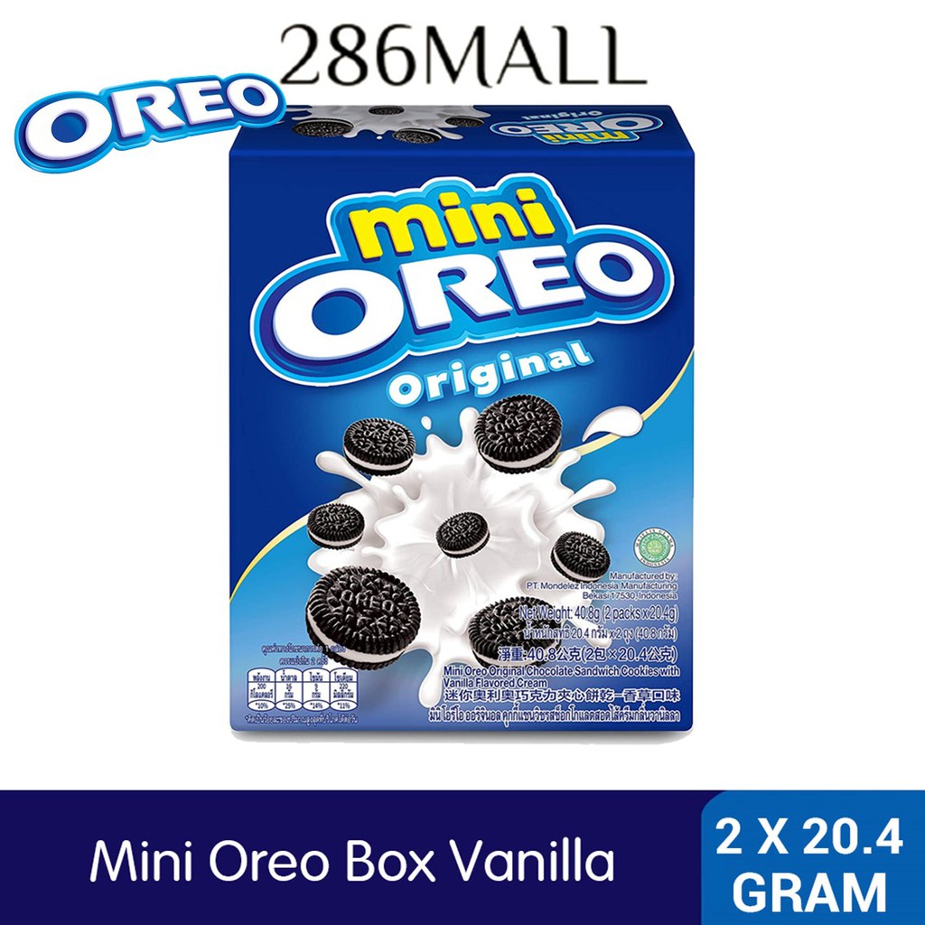 Mini Oreo Original Chocolate Sandwich Cookies with Vanilla Flavored ...