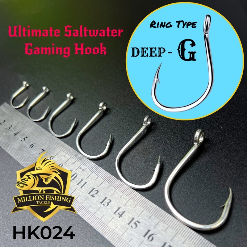 【𝑫𝑬𝑬𝑷 - 𝑮 •HK024】5PCS Ring Type SUPER HEAVY DUTY J-PIKE Jigging Hook ...