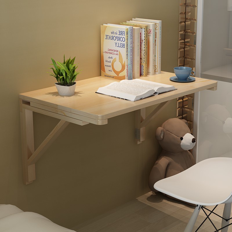 Wall-Mounted Desk Wall-Mounted Folding Table Solid Wood Wall-Mounted ...