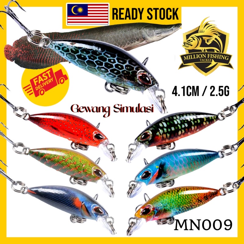 【MN009】Micro 3D Minnow 4.1cm/2.5g Gewang mikro Killer Fishing Lure ...