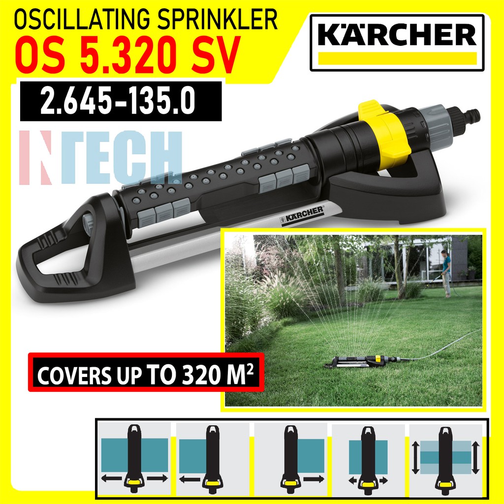 KARCHER 26451350 OSCILLATING SPRINKLER OS 5.320 SV SQUARE SPLASH GUARD ...