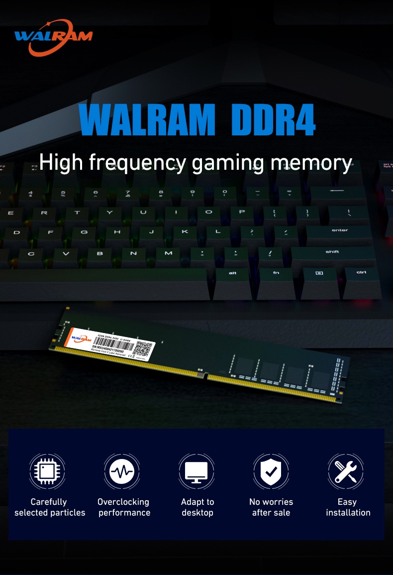 Walram DDR4 2400 2666 3200Mhz 288pin 1.2V Memory Desktop PC Value RAM ...