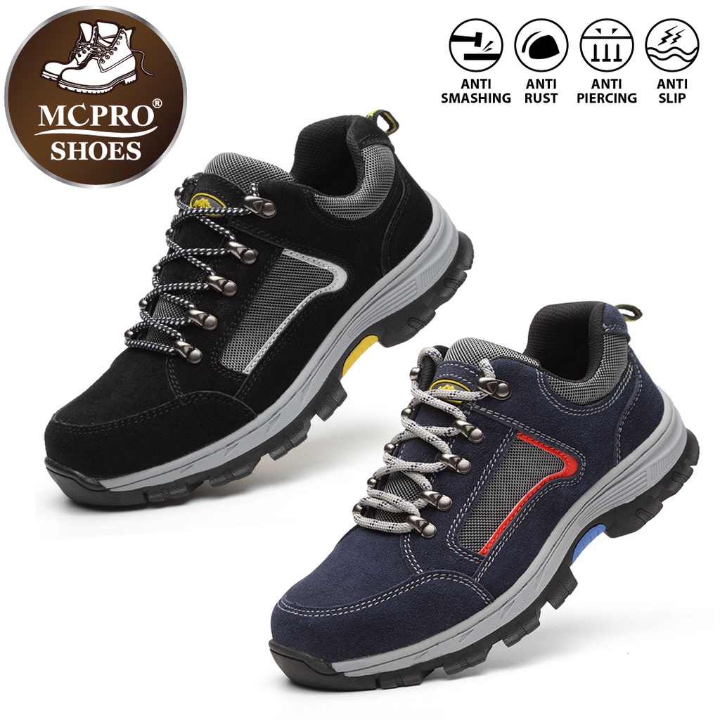 MCPRO Safety Shoes Low-Cut Protective Steel Toe Cap - 506 (Black / Blue ...