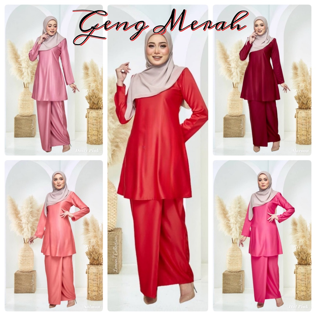 BASIC KURUNG RIAU EKSLUSIF PEARL SKIN TEMA MERAH | Shopee Malaysia