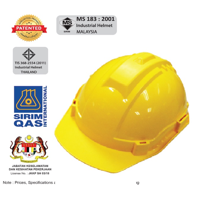 WORKER SAFETY HELMET WITH SIRIM - RED | BLUE | YELLOW | WHITE | ORANGE ...