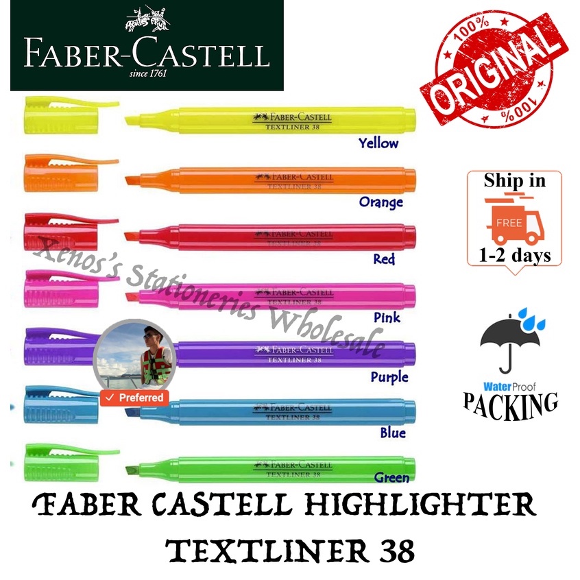 FABER CASTELL TEXTLINER 38 HIGHLIGHTER PEN / FABER-CASTELL TEXTLINER ...