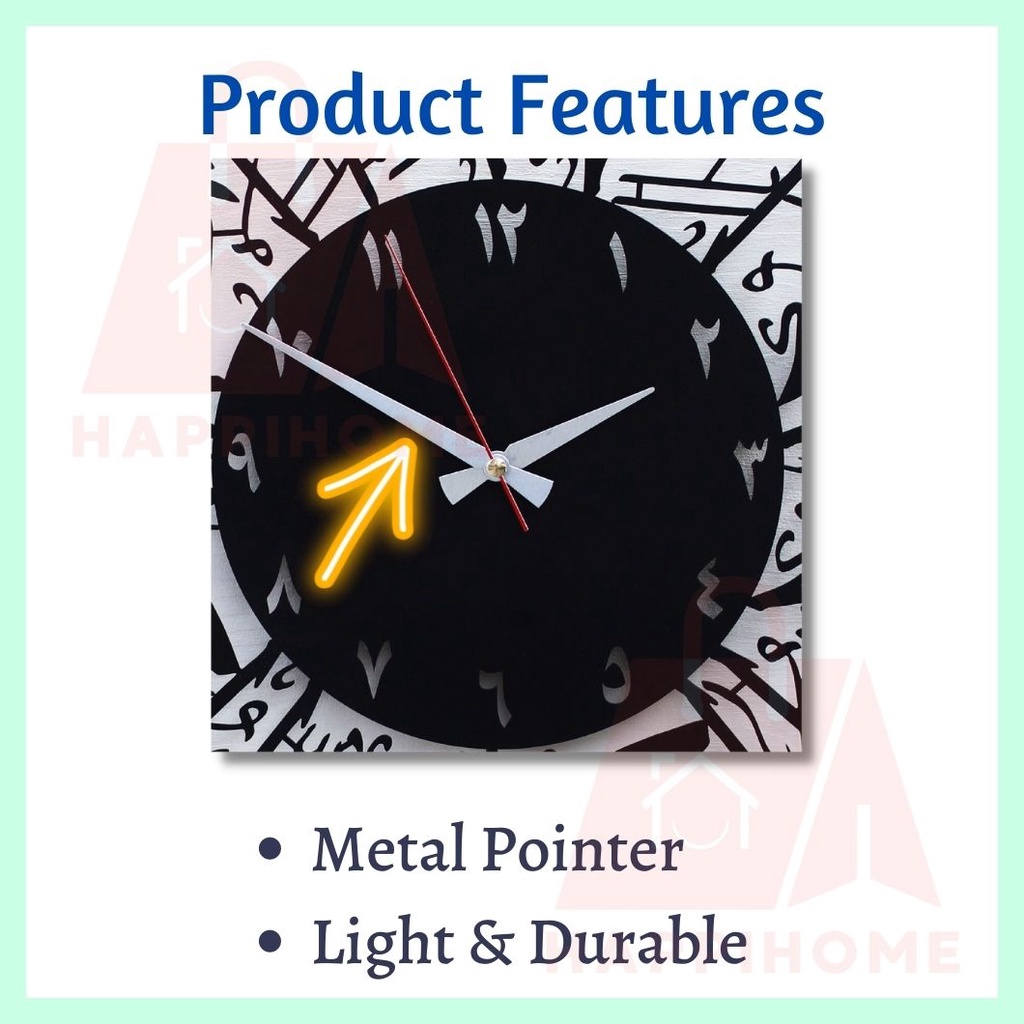 Islamic Wall Clock Pendulum Muslim Living Room Decoration Jam Jawi Jam ...