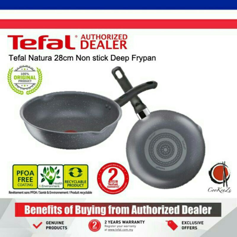 TEFAL COOKWARE NATURA DEEP FRYPAN 28CM_B22666 | Shopee Malaysia