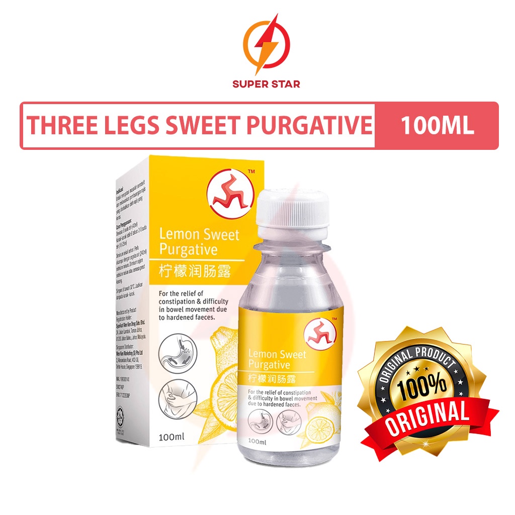 Three Legs Lemon Sweet Purgative 100ml 柠檬润肠露 | Shopee Malaysia