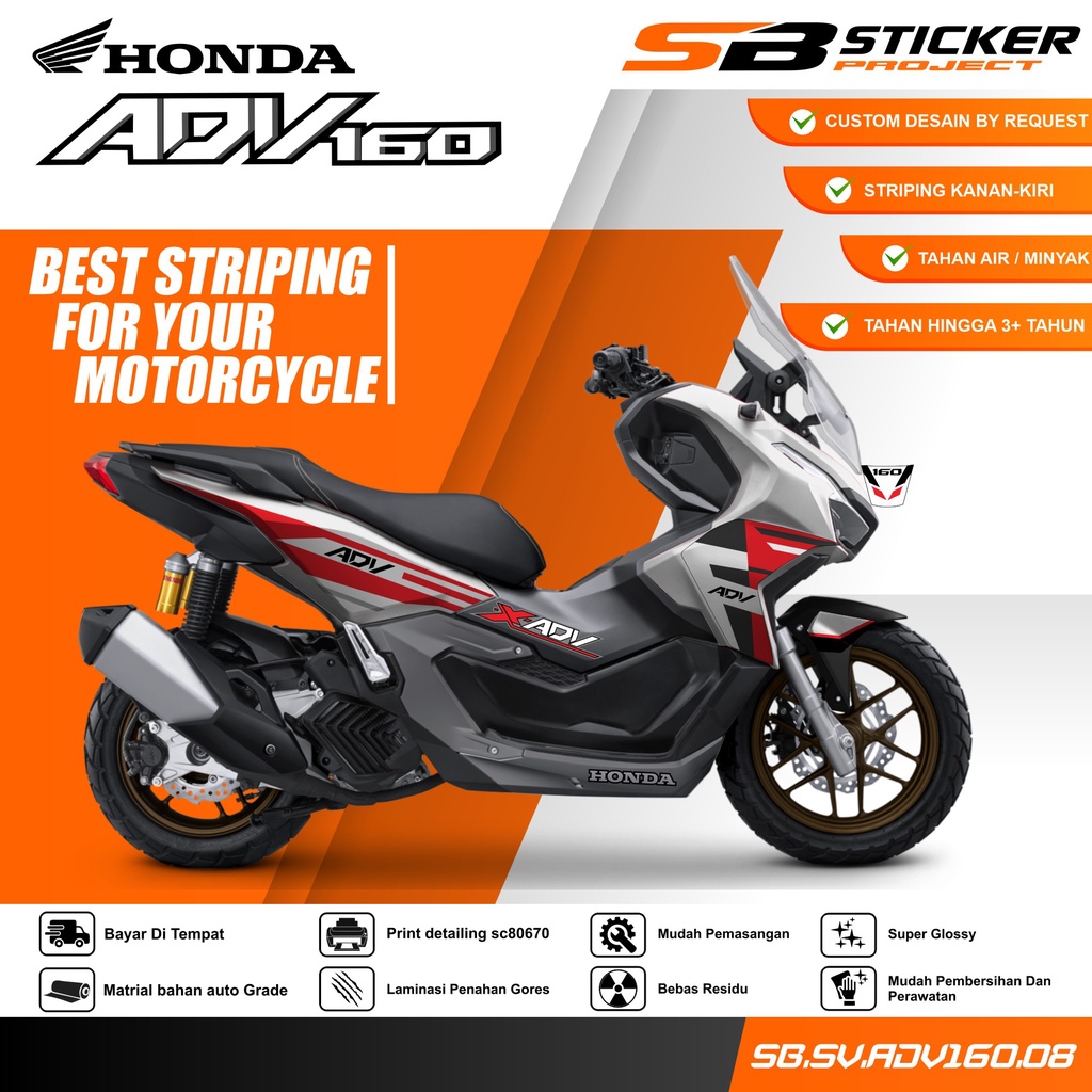Striping ADV 160- HONDA ADV 160 SB-008 HOLOGRAM STRIPING STICKER ...