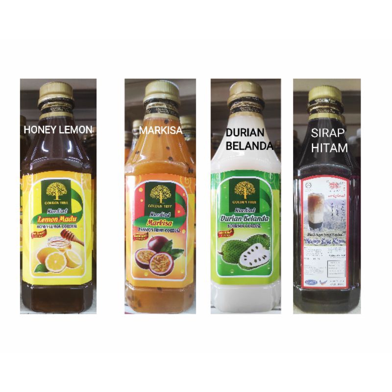 BRAND GOLDEN TREE SIRAP HONEY LEMON / SIRAP MARKISA / DURIAN BELANDA ...