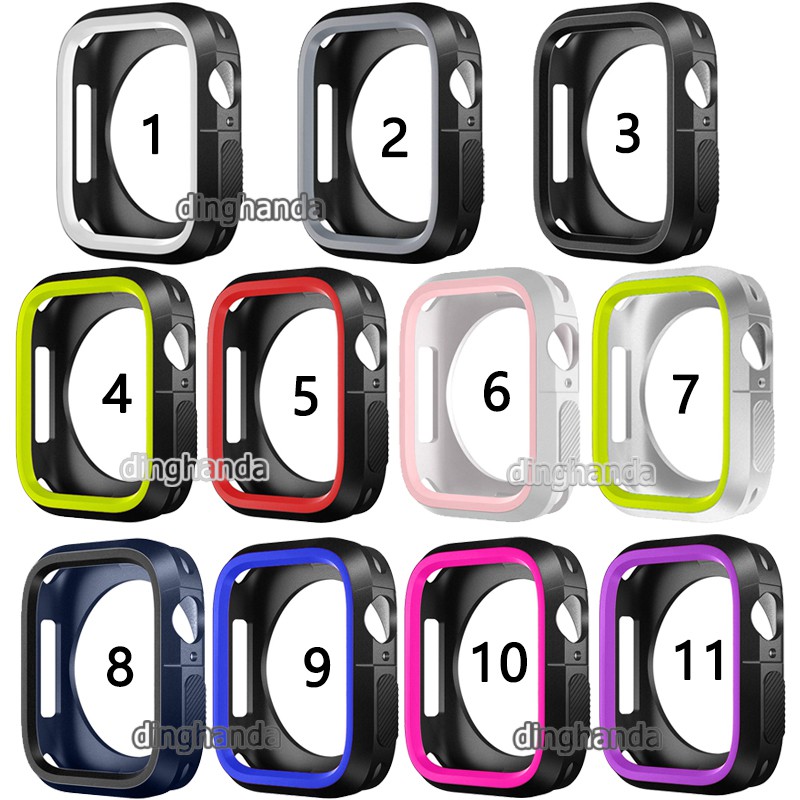 Silicone Case Watch Frame for Apple Watch Series 4 5 6 SE 7 40mm 44mm ...