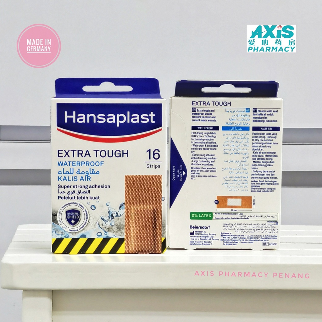 HANSAPLAST EXTRA TOUGH Waterproof 16's Strips Plaster Band-Aid {Exp: 05 ...