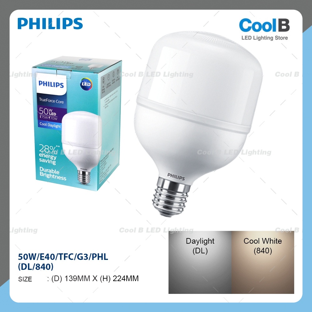 PHILIPS TRUEFORCE CORE 50W/80W E40 INDUSTRIAL HIGH BAY LED BULB ...