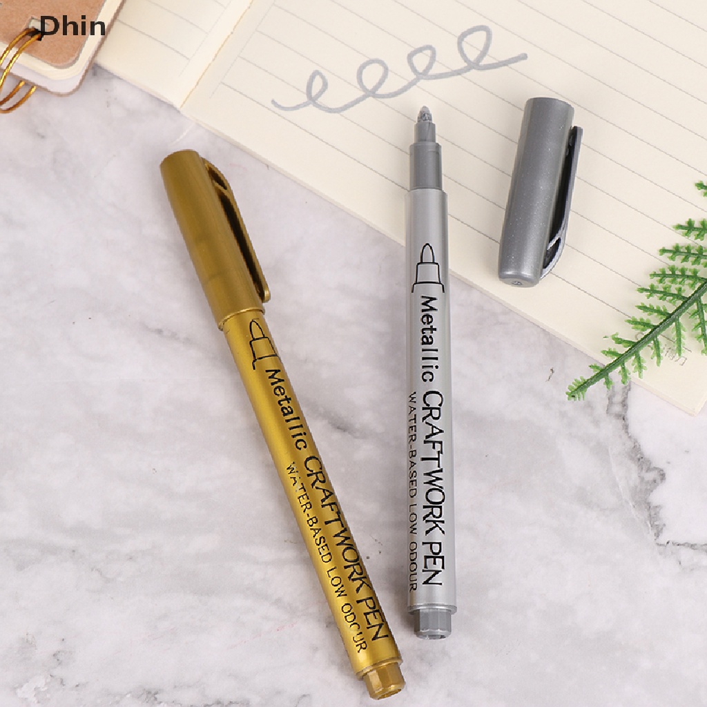 [Dhin] DIY Waterproof Permanent Paint Marker Pens Gold And Silver For ...