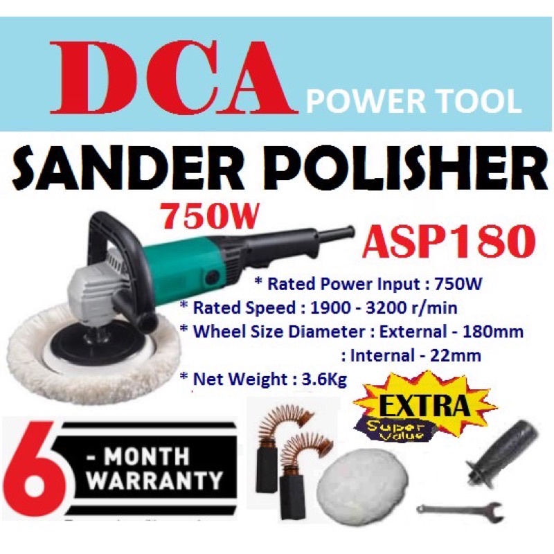 DCA SANDER POLISHER ASP180 750Watt 6 month Warranty | Shopee Malaysia