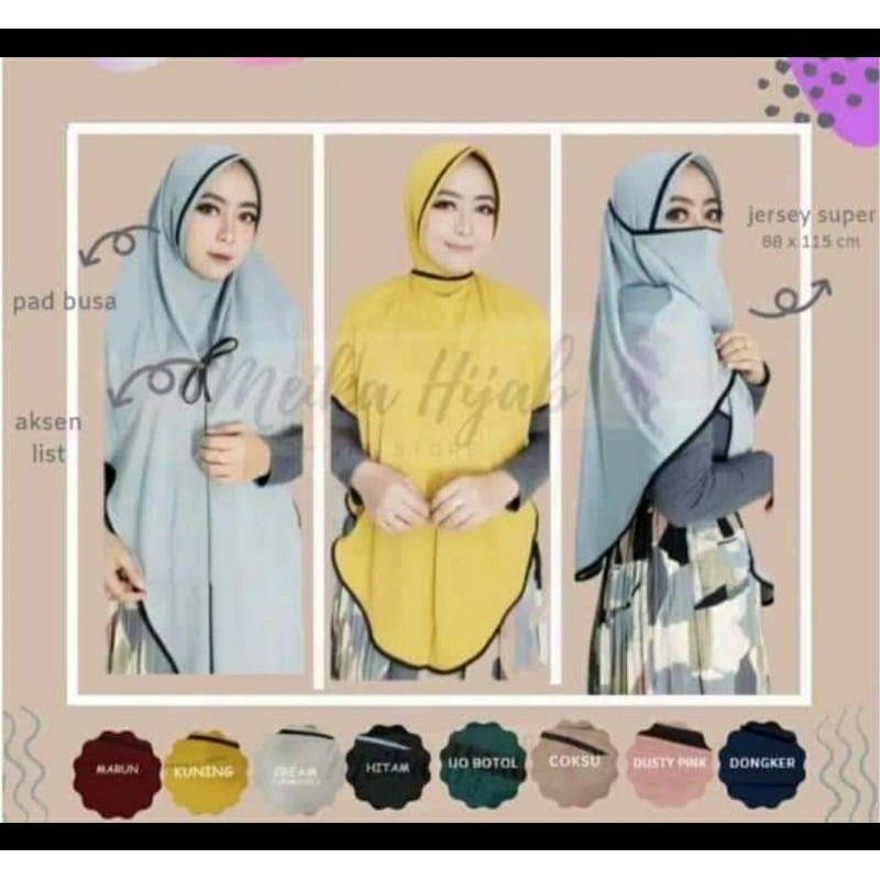 Hijab safety mask Niqab 3 in 1 jumbo series hijab insan anticor Jersey ...
