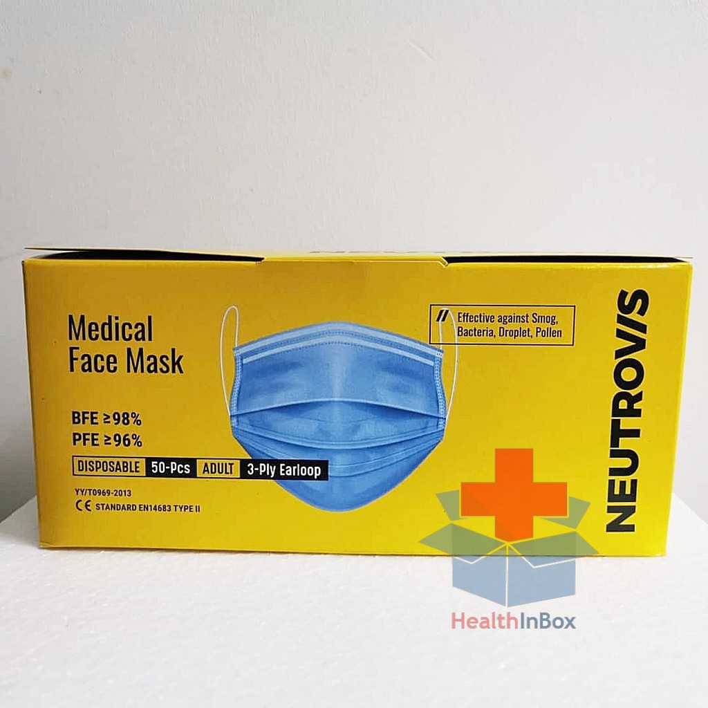 Neutrovis 3-ply Medical Face Mask for Adult 50pcs/Box | Shopee Malaysia