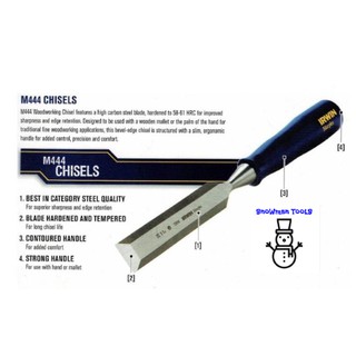 IRWIN M444 WOOD CHISEL SET 5 PCS WOODWORKING CUTTING, 1/4'' 3/8'' 1/2 ...