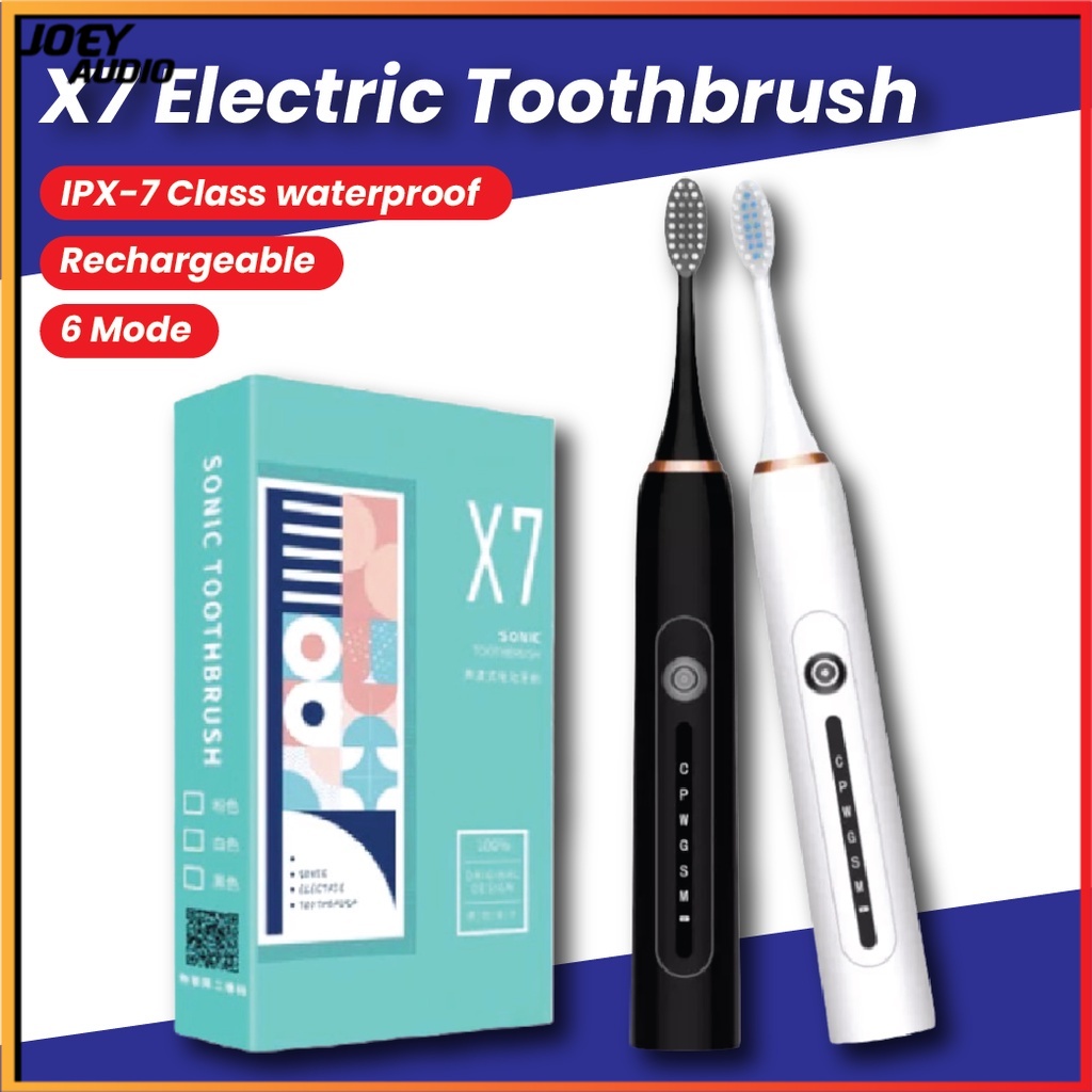 🇲🇾X7 Sonic Electric Toothbrush Rechargeable & Waterproof 6 Mode ...