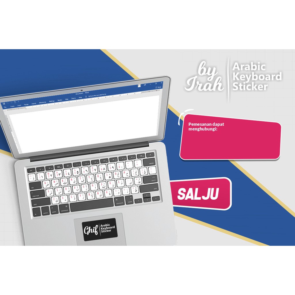 KEYBOARD STICKER ARABIC RUMI ALPHABET SALJU WITH FREE GIFT | Shopee ...