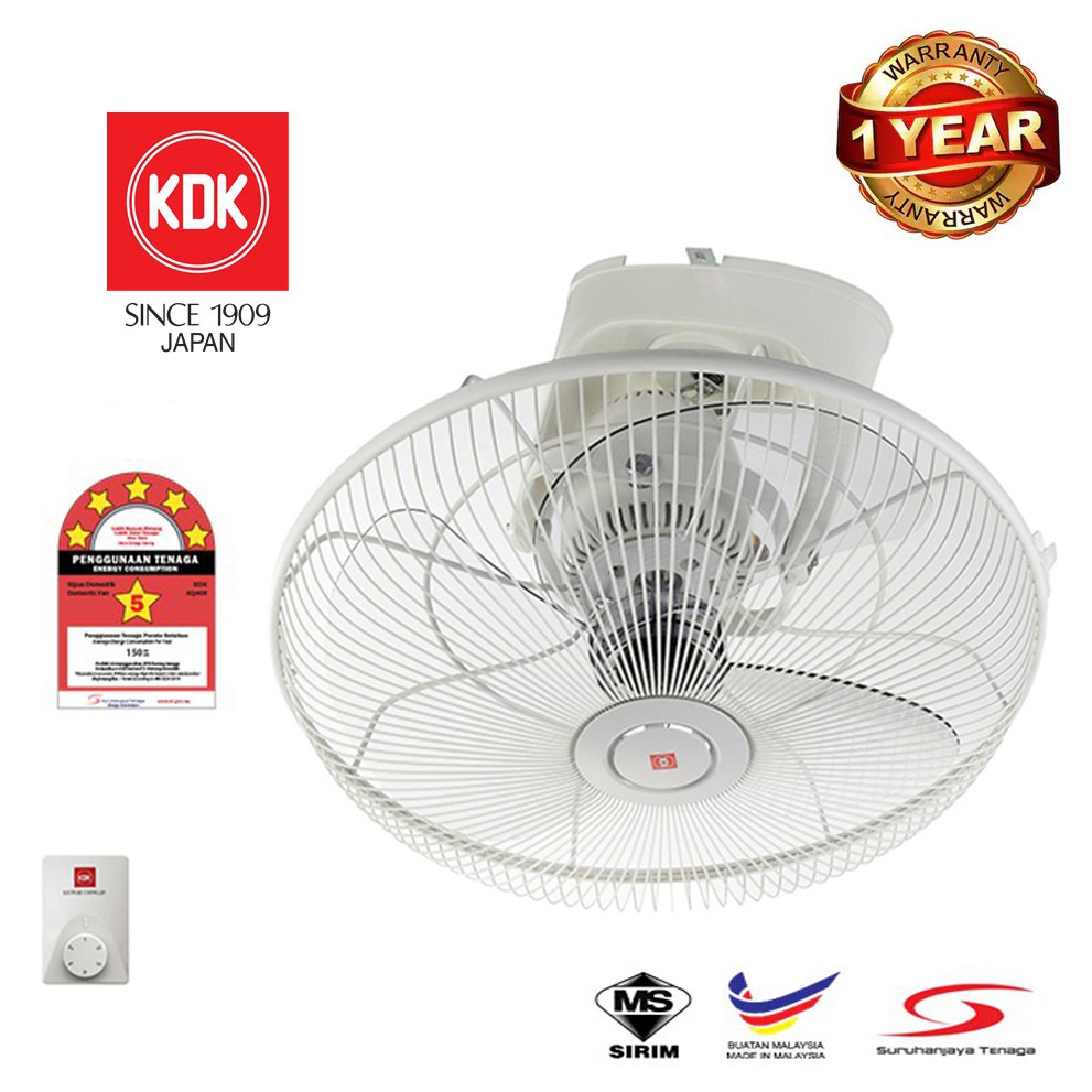 KDK KQ409 16" AUTO FAN 360° Degree / UMS 16 Inch SIRIM Approved Ceiling ...