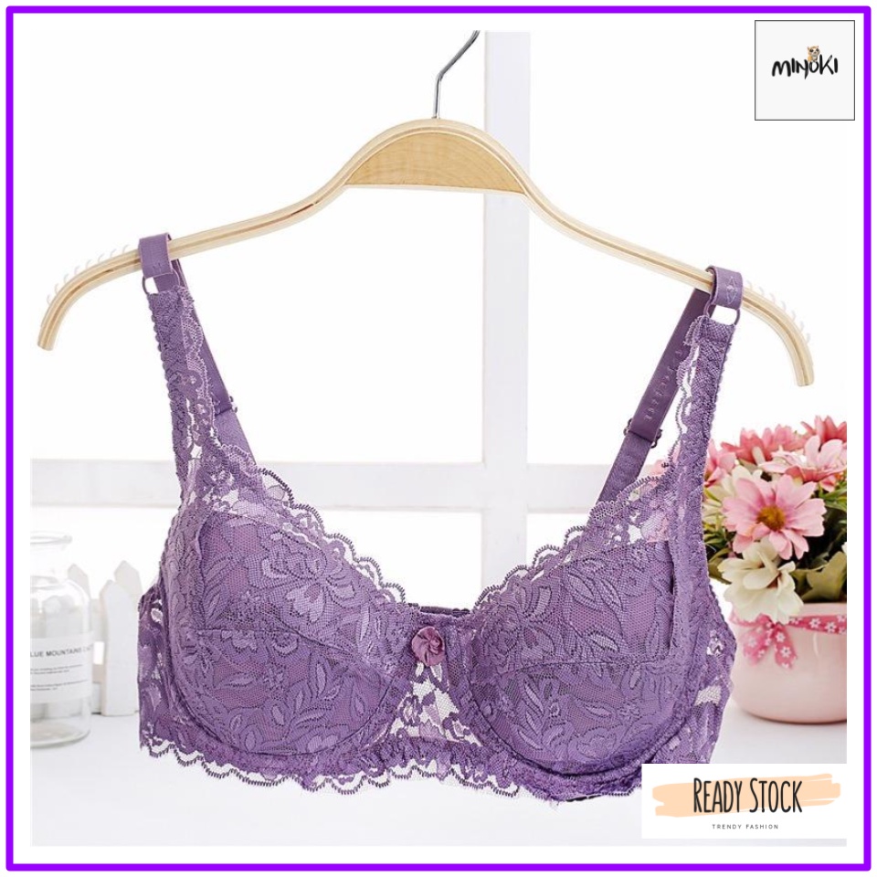 MINOKI Lace Wired bra for women minimizer bra /Coli Wanita Span Nipis ...