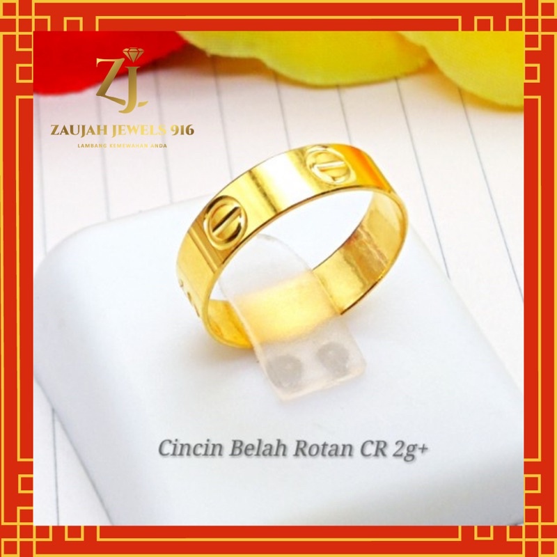 Cincin Belah Rotan Cartie.r Skru Emas Tulen 916 | 22K Pure Gold CBR ...