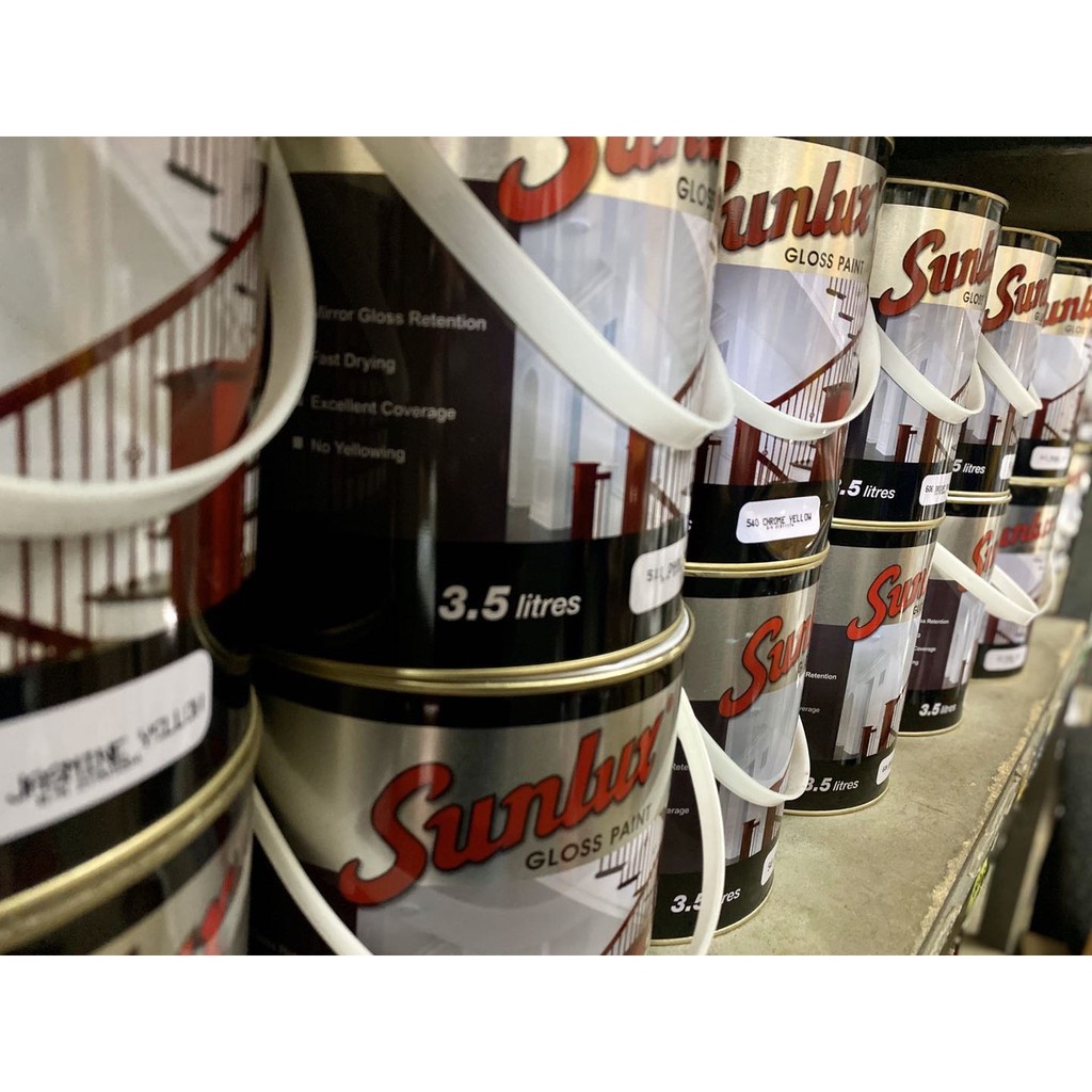 3.5 Liter SUNLUX Gloss Paint Glossy Wood Or Metal Paint / Cat Kayu Dan ...