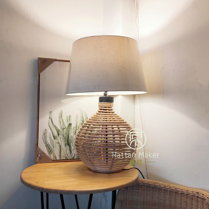 Rattan Table Lamp Elegant Big Size Dinning Table Study Table Living ...