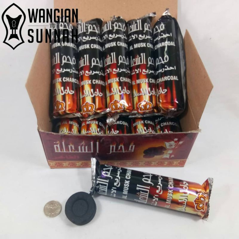Arang Arang Bulat Bukhoor Charcoal arang bukhoor Penyepit Lighter torch ...