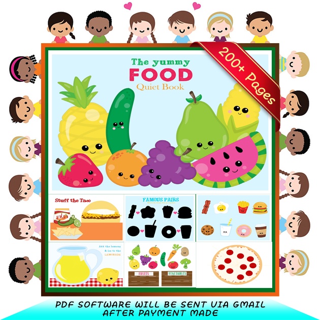 200+ Page A4 The Yummy Food Busy Book Activity Quiet Books Preschool ...