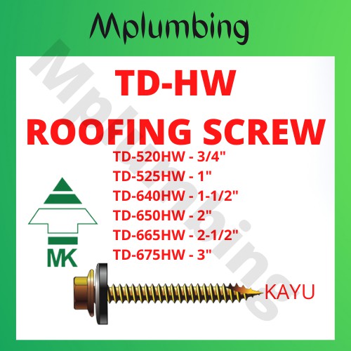 [MK] SELF DRILLING SCREW SKRU KAYU ATAP BUMBUNG ROOFING ZINC HEX 520 ...