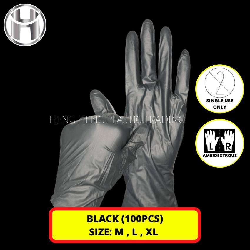 sarung tangan hitam/ GLOVE RUBBER / SARUNG TANGAN GETAH / NITRILE ...