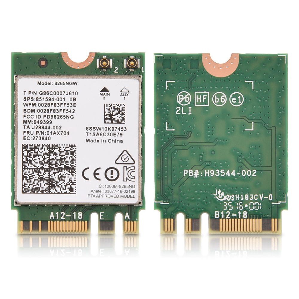 Dual band 8265NGW wifi Card - Intel Wireless-AC 8265 (M.2/NGFF/2230 ...