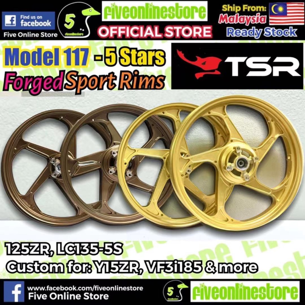 TSR Model 117 5 Star Forged Sport Rims Yamaha Y125ZR LC135 5S 125ZR 5 ...