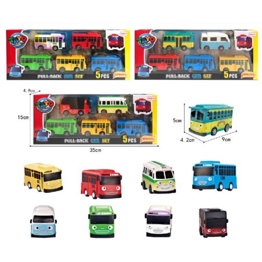 [Ready Stock]The Little Bus TAYO Bus Car Toy Red Tayo Model Pull Cart ...