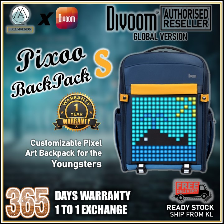 [Authentic] Divoom Pixoo BackPack S RGB With Smart LED Pixel Art ...