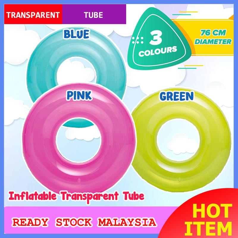 INTEX 59260 3Color 76CM Transparent Tube Swimming Pool Ring Floaties ...