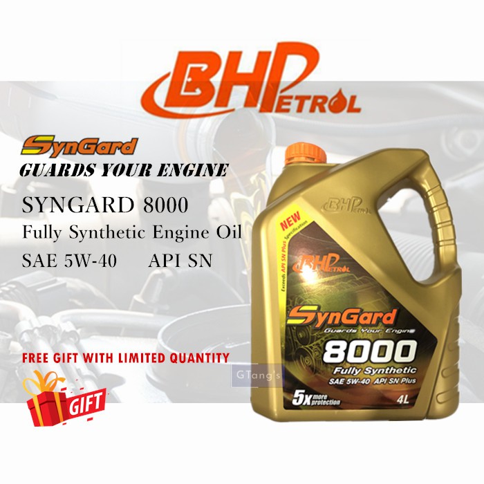 BHP SynGard 8000 Fully Synthetic SAE 5W-40 4L | Shopee Malaysia