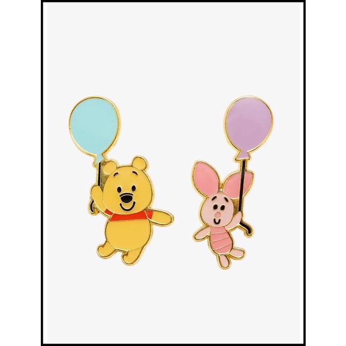 Loungefly Winnie The Pooh Chibi Pooh & Piglet With Balloons Enamel Pins ...