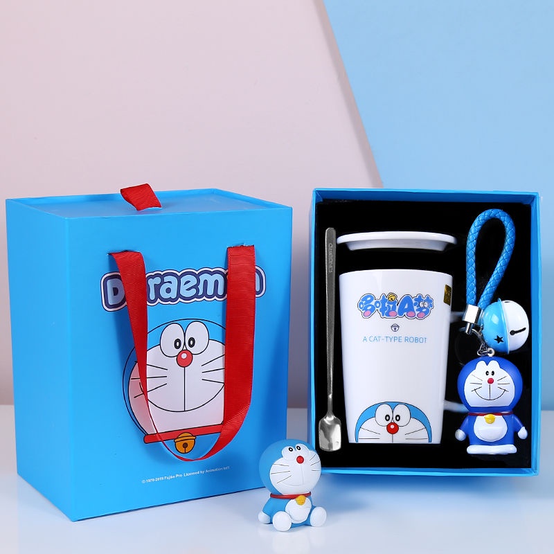 Cute Doraemon gift box ceramic mug water cup birthday gift holiday gift ...
