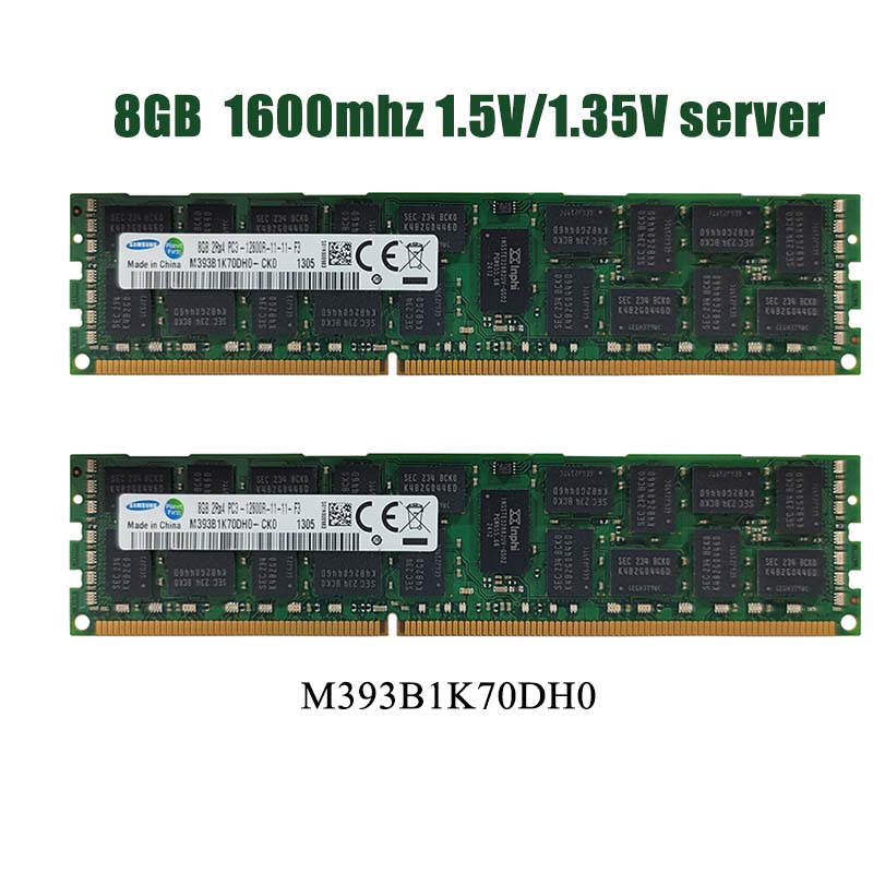 Samsung DDR3/DDR3L 8GB 1600MHz Server Memory PC3-12800R 240Pin RAM 1 ...