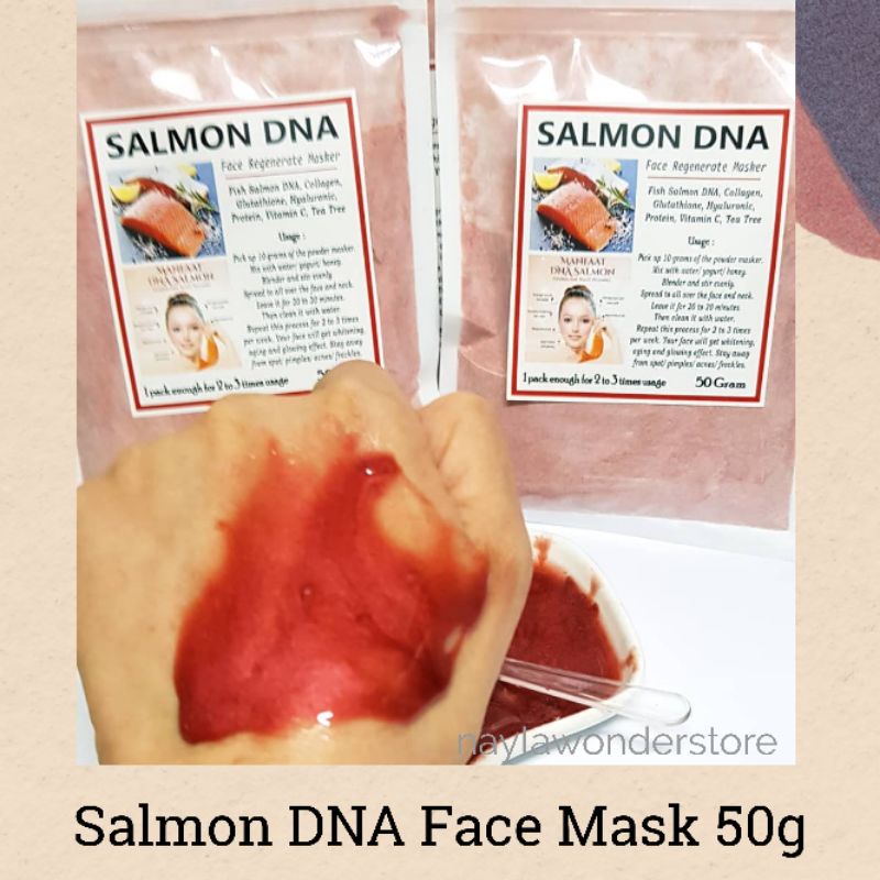 Salmon DNA Face Powder Mask/ Aging/ Regenerate/ Pencerah/ Repair Skin ...