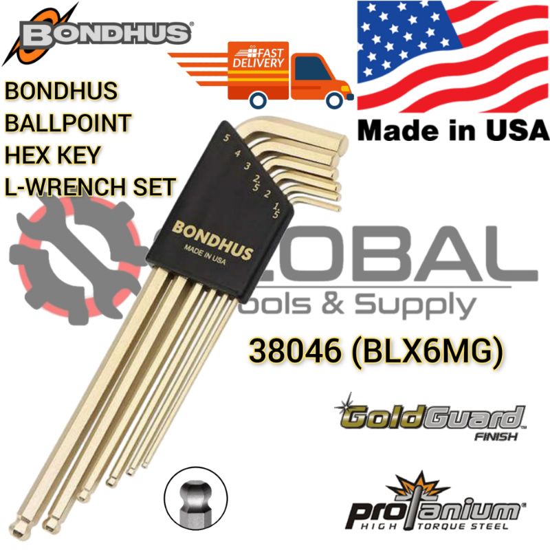 🇲🇾 READY STOCK 🇲🇾 BONDHUS 38046 (BLX6MG) BALLPOINT HEX KEY L-WRENCH SET ...
