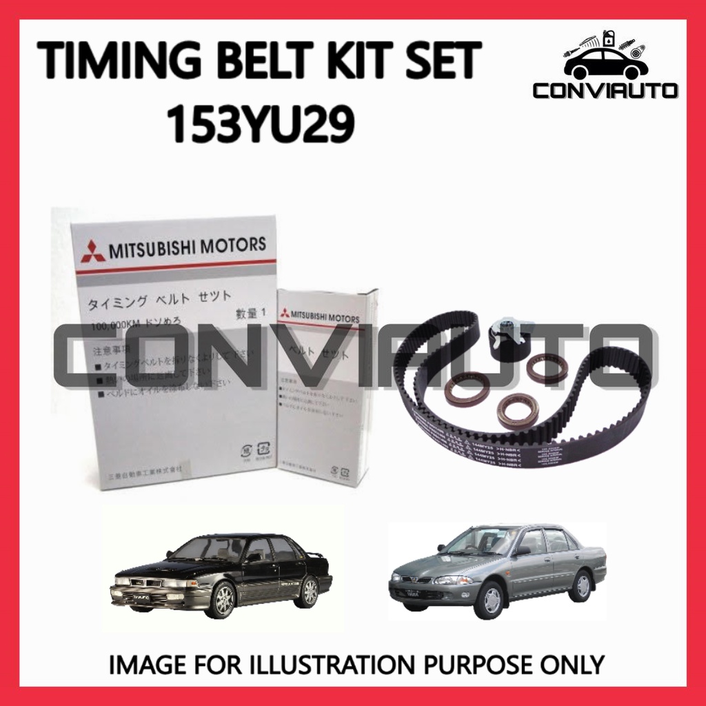 MITSUBISHI VR4 PROTON WIRA 4G91 TWIN CAM 153YU29 TIMING BELT SET 100 ...