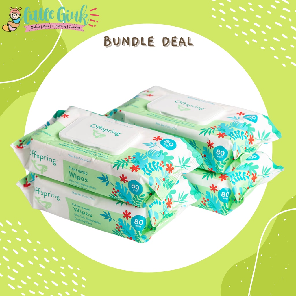 (Bundle Buy of 4) Offspring Plant Based Baby Wipes 80ct | Shopee Malaysia