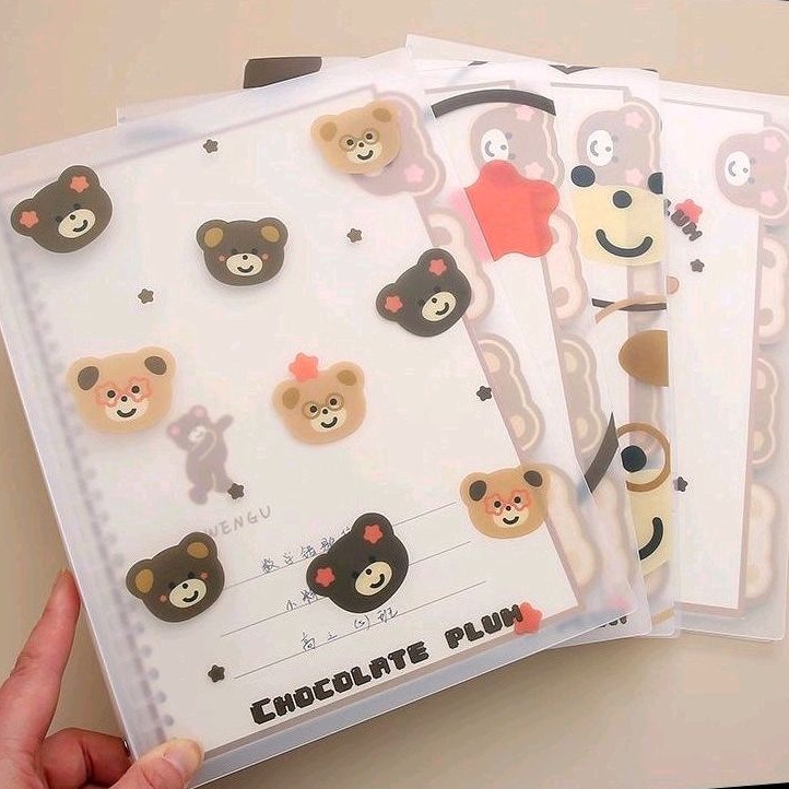 Cute Little Bear A5 Loose Leaf Notebook Refillable Line Inner Page ...