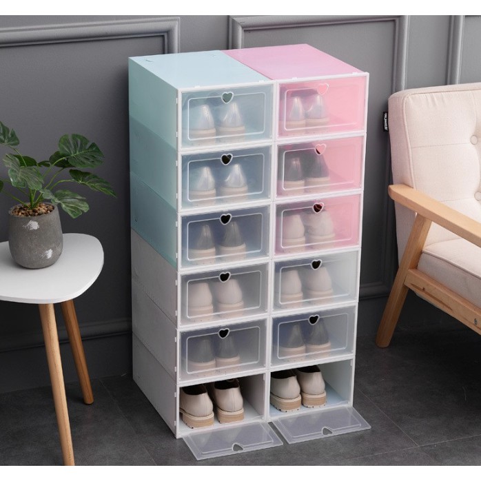 Stackable Large Size Thickened Shoe Box Foldable Shoes Rack (33cm x ...